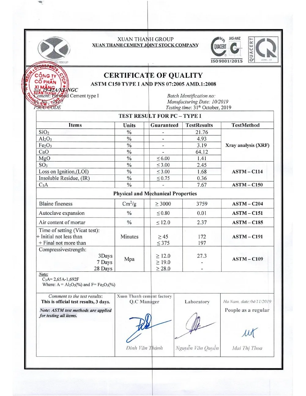 灰色波特兰水泥1型-美国材料试验学会C150| Alibaba.com