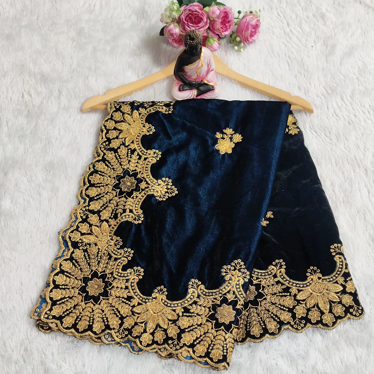 Exclusive Heavy Embroidery Work Designer Velvet Shawl