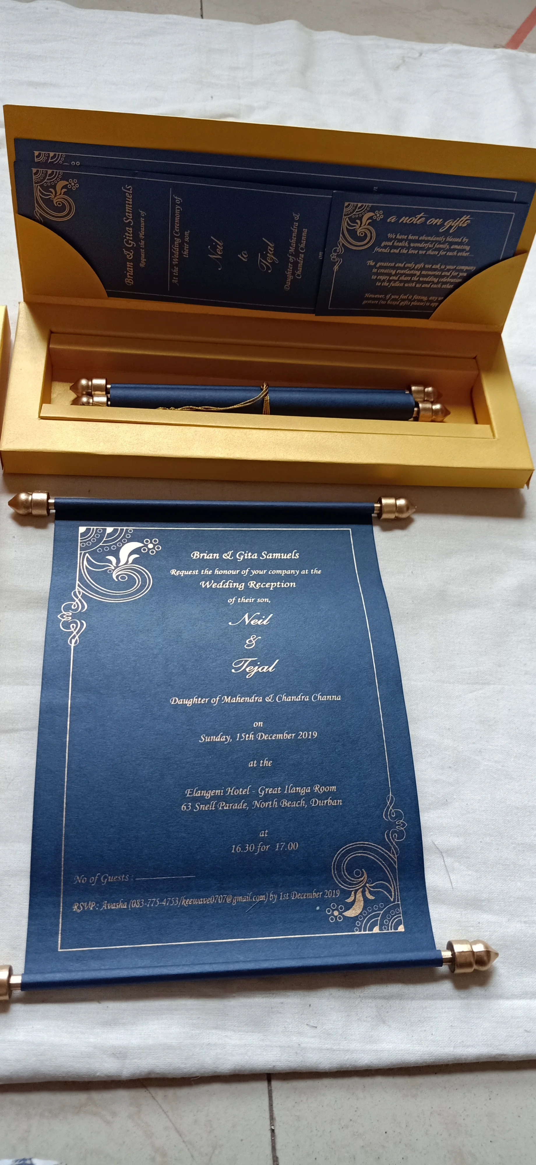 Custom Printed Scroll Boxed Invites in Ivory for Quincera Celebrations ...