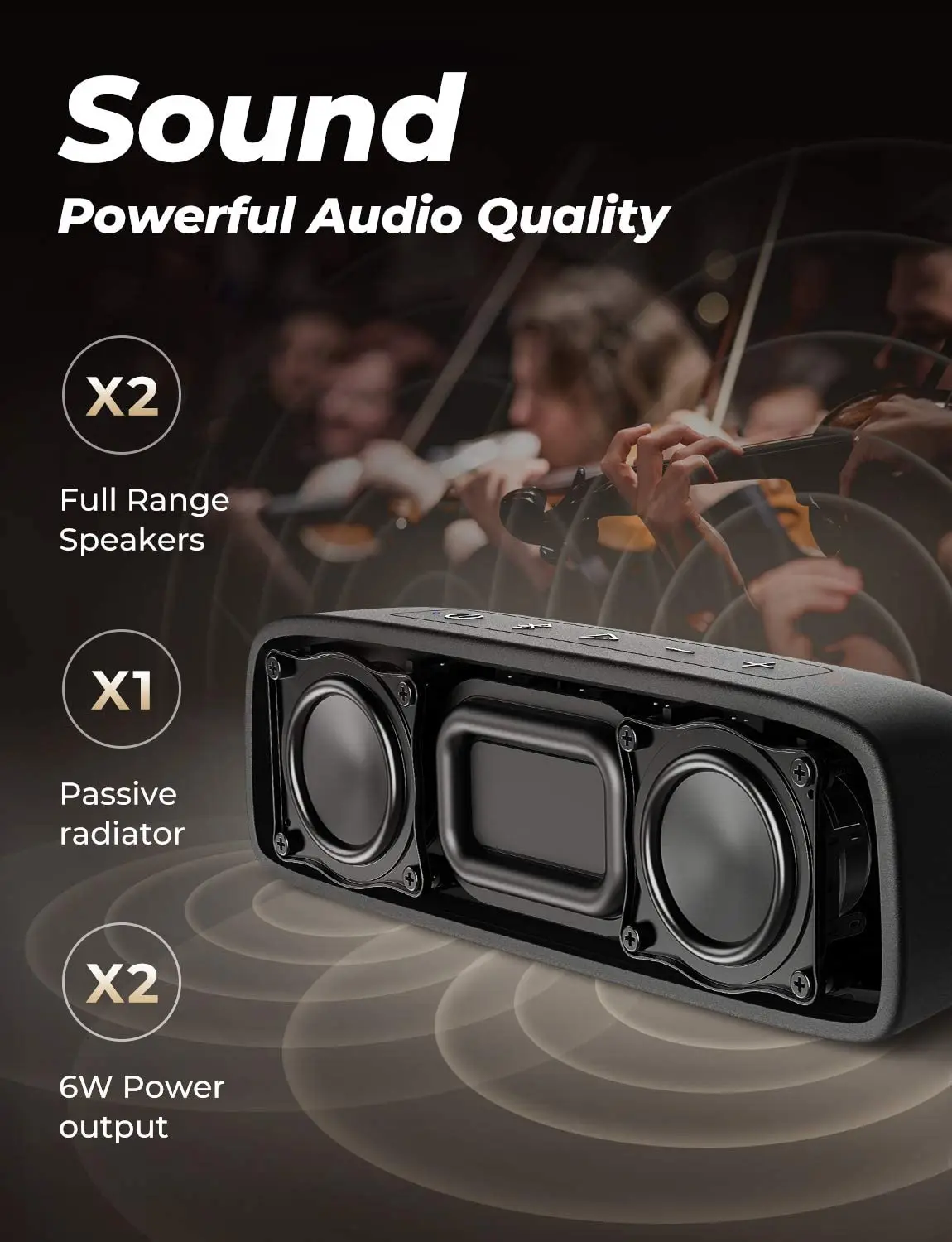 Tribit Xsound Surf - Portable Stereo Speaker with Extra Bass