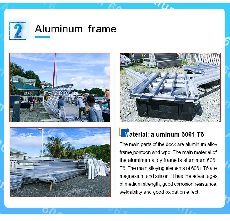 Marina PE Floating Dock - Modular Jetty for Aluminum Pontoon