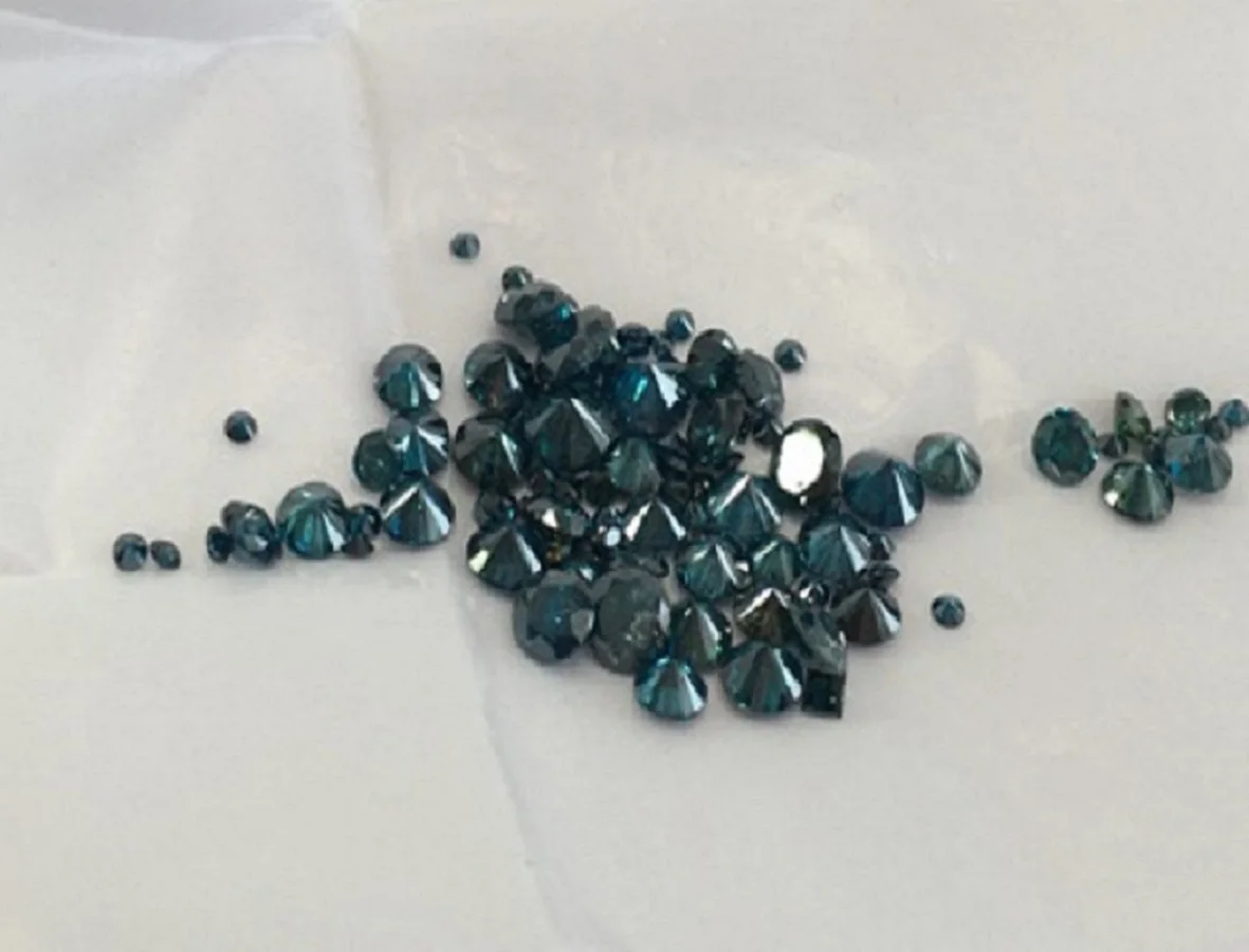 5.00tcw Blue Color Treated Round Brilliant Cut Real Loose Diamonds ...