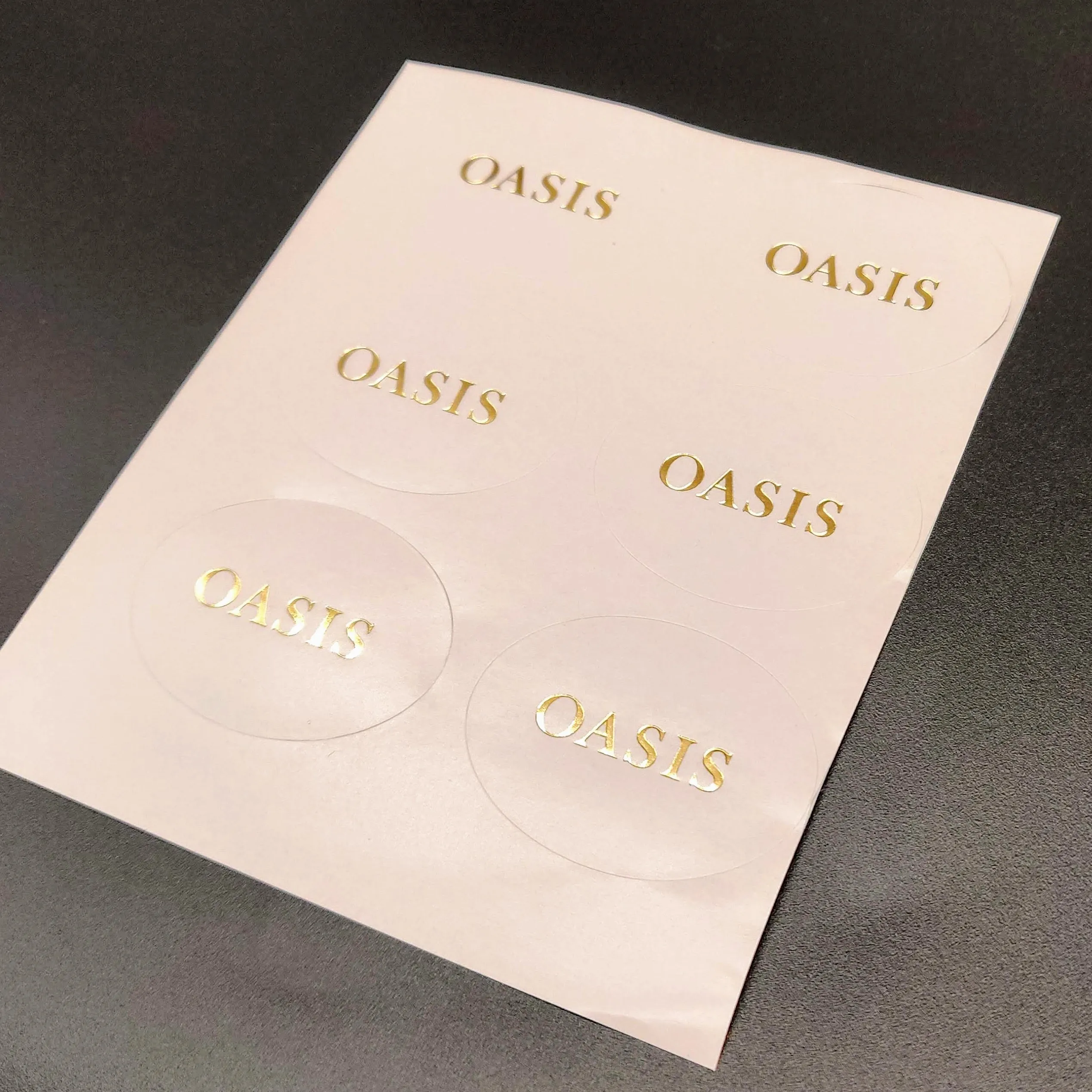 Customized Branding Adhesive Label Sticker With Gold Foiled Fsc Paper ...