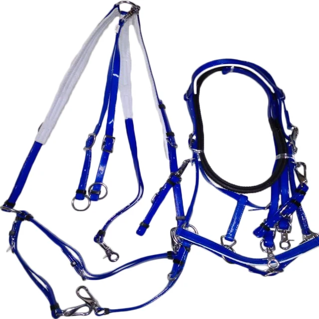 Endurance Blue Pvc Horse Bridle With Breastplate In;34648 Full Cob ...