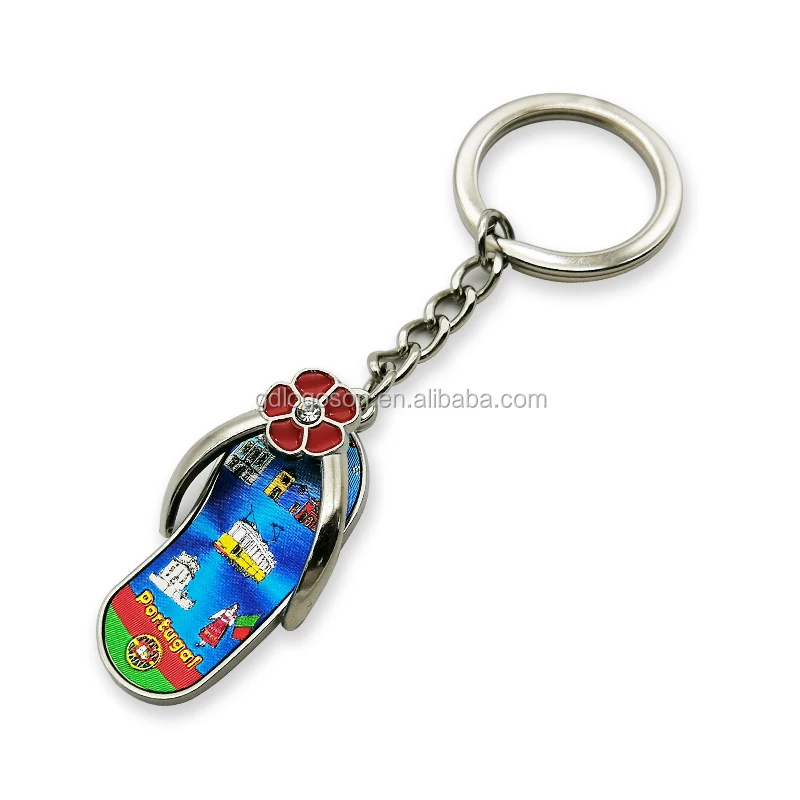 Metal Key Chain Pendant Flip Flops Keyring Slipper Keychain Souvenirs ...