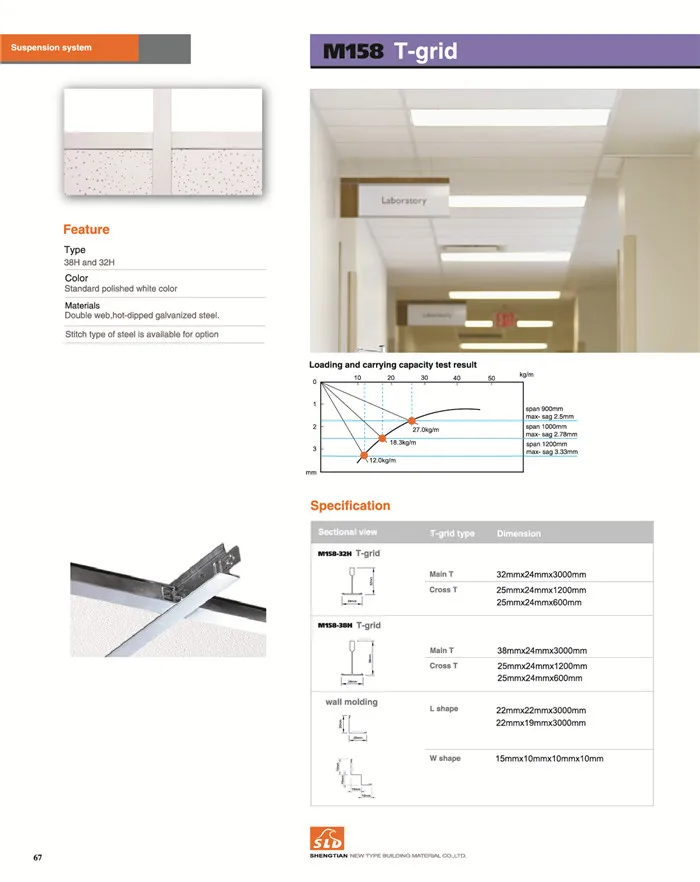 Acoustic Suspension Ceiling Tee System Tee Grid - Buy Acoustic Tee Grid ...