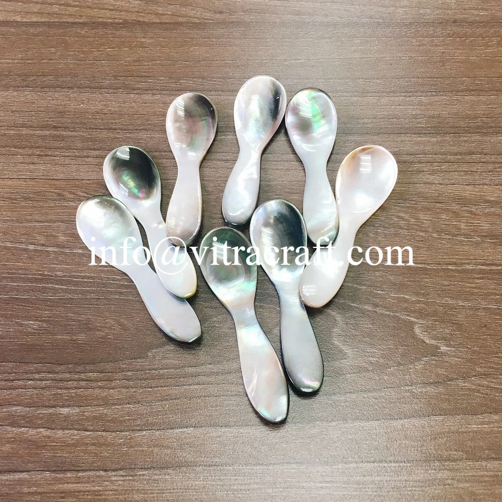 Natural Oyster Shell Mother Of Pearl Spoons Caviar Spoon Coffee Scoops ...