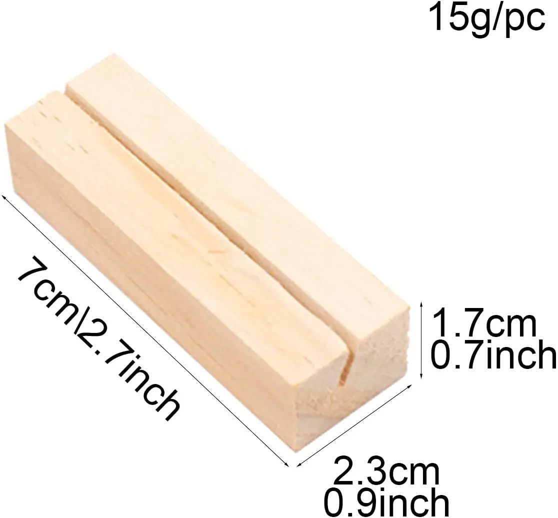 Custom Natural Wooden Base Postcard Holder Wedding Table Name Card ...