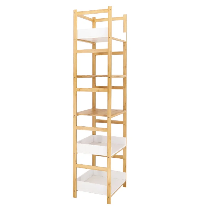 Bamboo Wood Multi-layer Five-layer Storage Rack Shelf For Kitchen ...