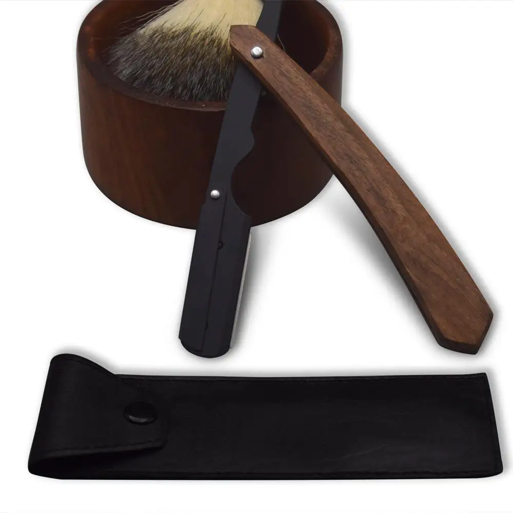 Natural Color Wood Handle Changeable Blade Barber Shaving Razor Custom ...