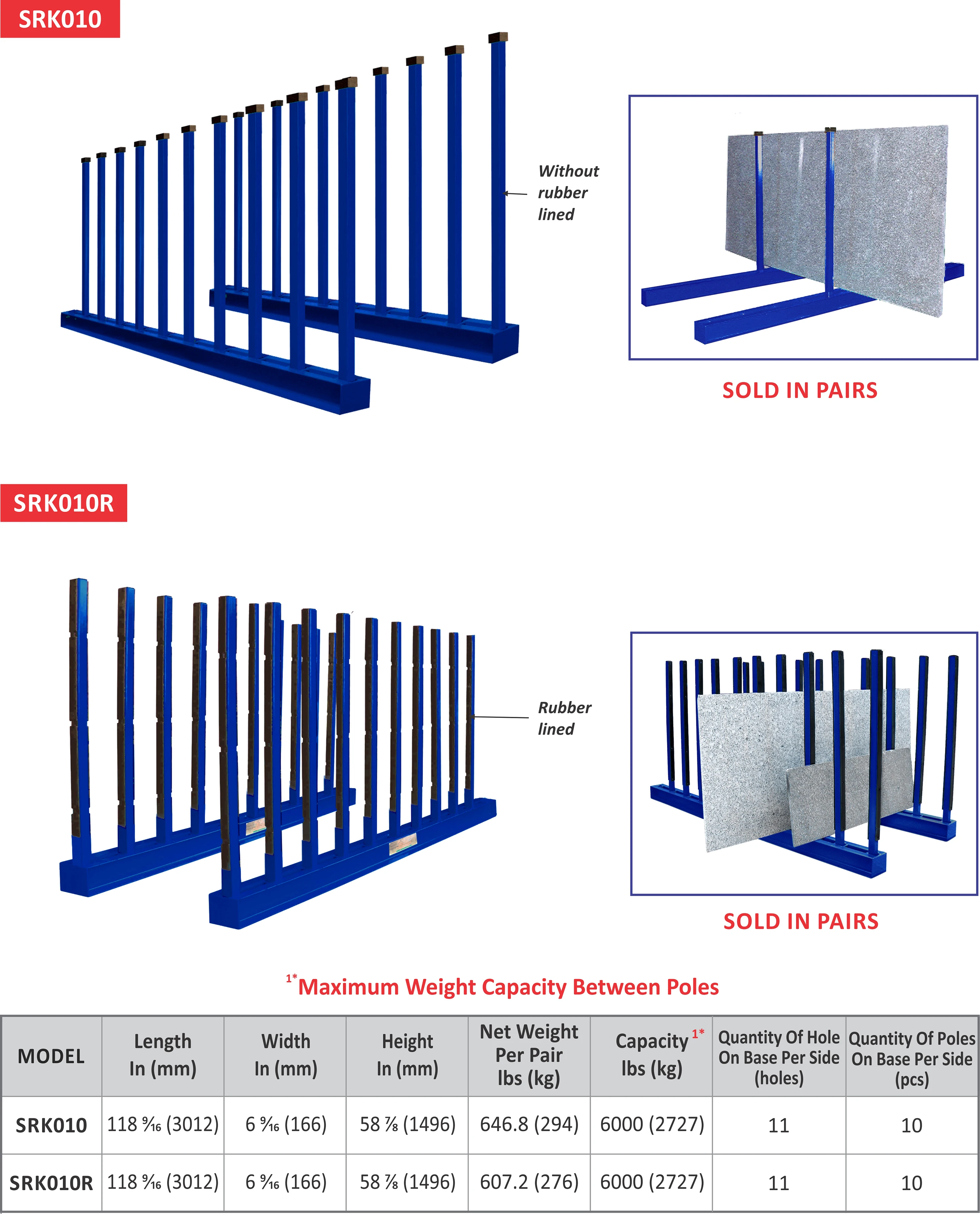 Ausavina Slab Rack With Or Without Rubber Line Poles To Store Slabs ...