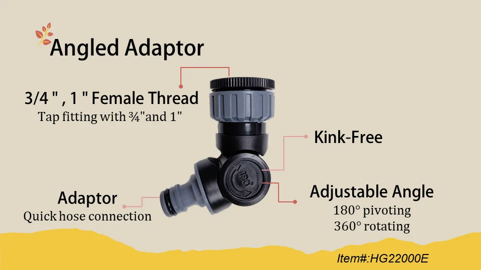 Angled Tap Connector Plastic Hose Connector Quick Connection 180 ...