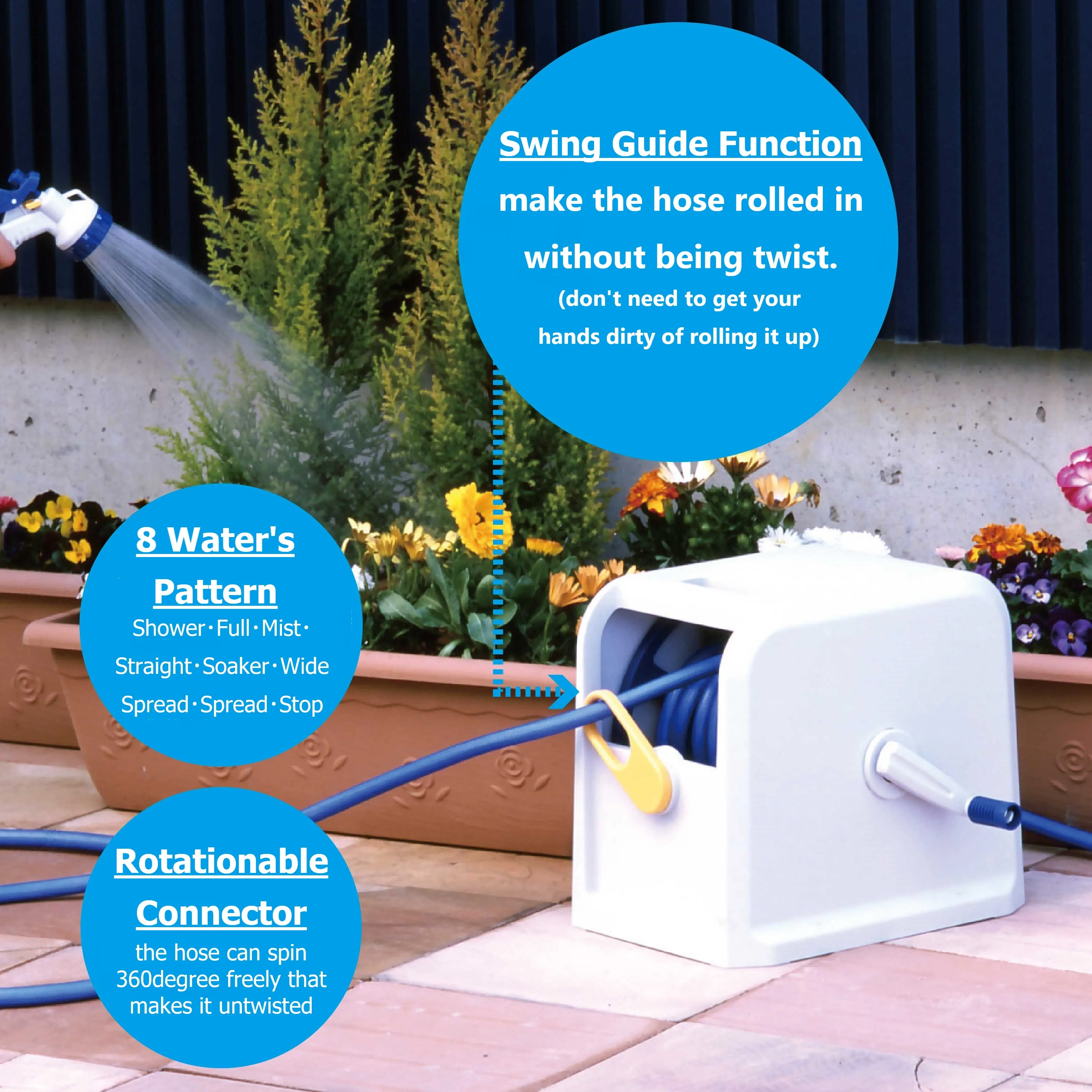 Magic Expandable Garden Water Hose - 30m Plastic Reel