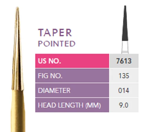 Dental Trimming & Finishing Bur 12 Blade Taper Pointed Bur - Buy Round ...