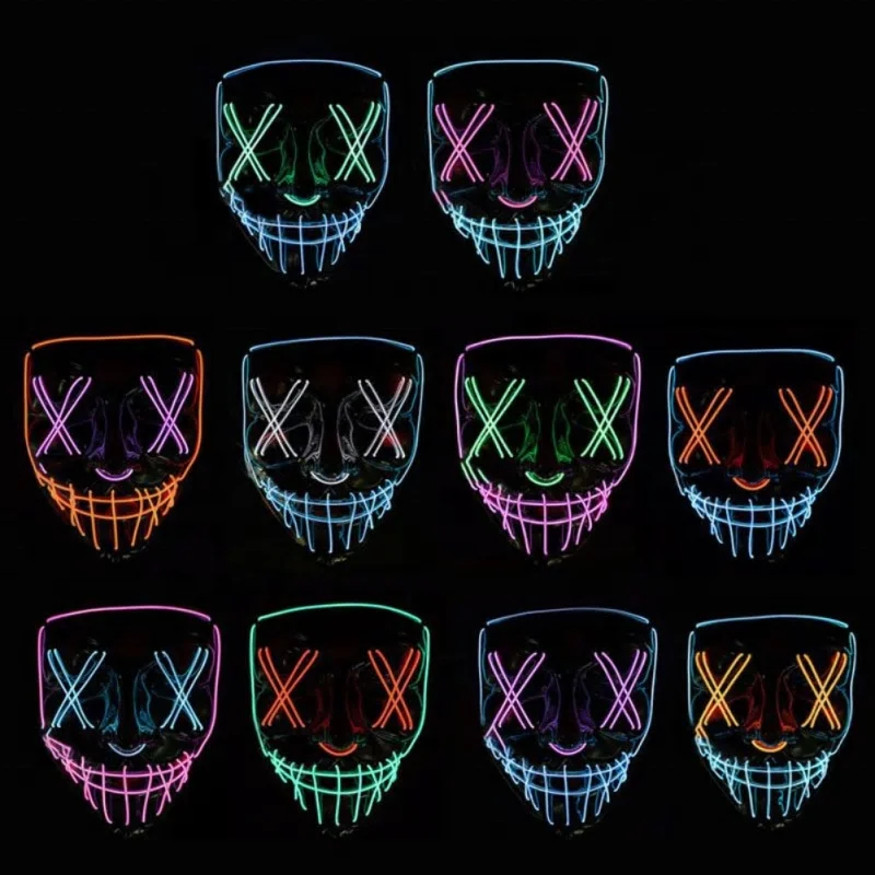10 Colors Halloween LED Mask Purge Masks Election Mascara