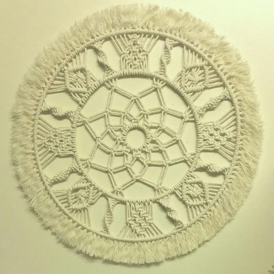 Natural Cotton Handmade Large Macrame Mandala For Art Decor Available ...