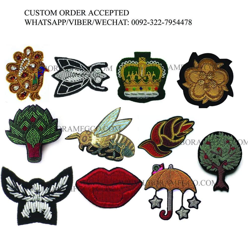 Handmade Bullion Wire Brooch Indian Embroidery Brooch China Bullion ...