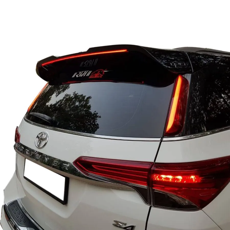 Roof Spoiler For Toyota Fortuner 2016 With Led Red Light Bar - Buy ...