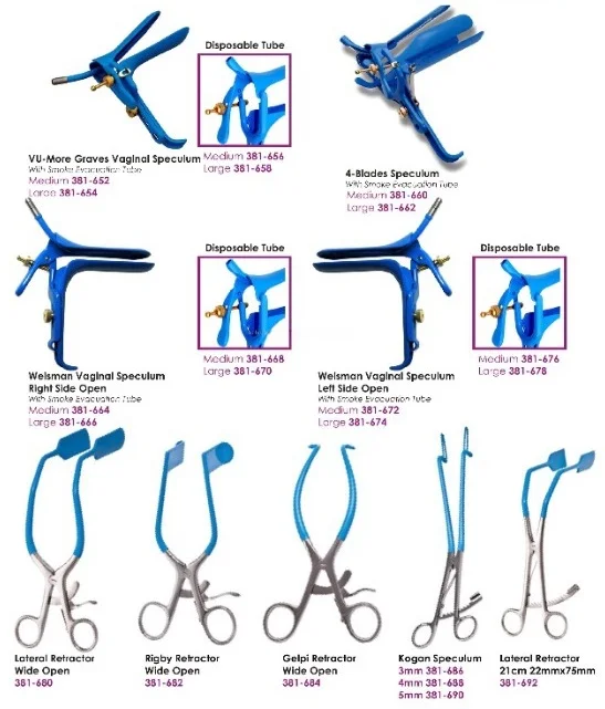 Cusco Lletz Leep Gyn Vaginal Speculum Blue Electrosurgical Insulated