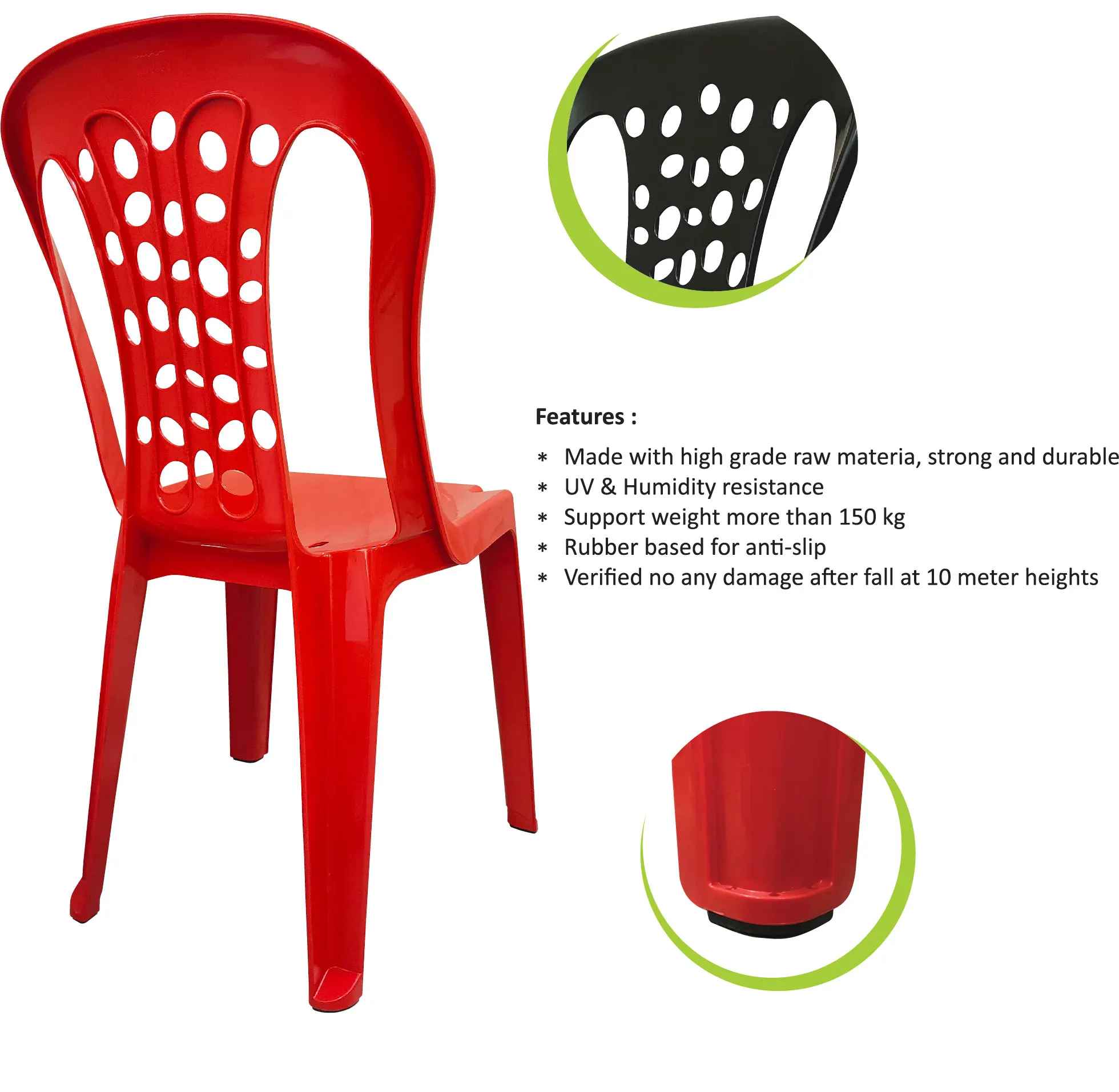 Top Sale Plastic Chair Heavy Duty Plastic Stacking Chair with Rubber ...