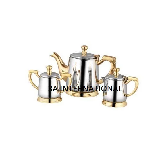 Tea Dallah Set - Arabic Gold Plated Tea Pot & Serving Sets
