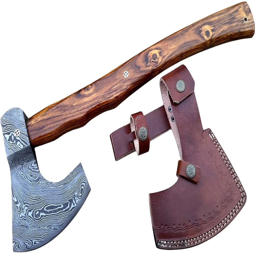 Damascus Steel Multifunctional Axe Stainless Steel Head and Wood Handle ...