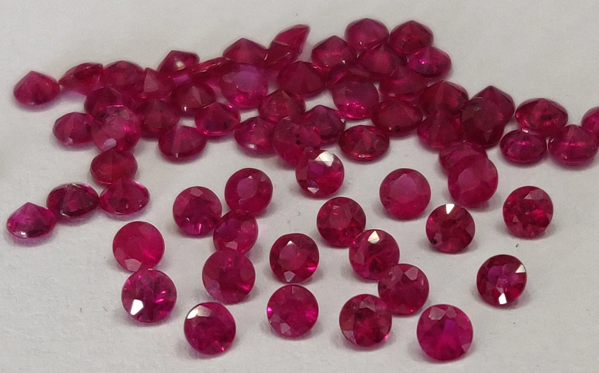 Natural Brilliant Cut Ruby 1mm to 3mm - Perfect for Jewelry