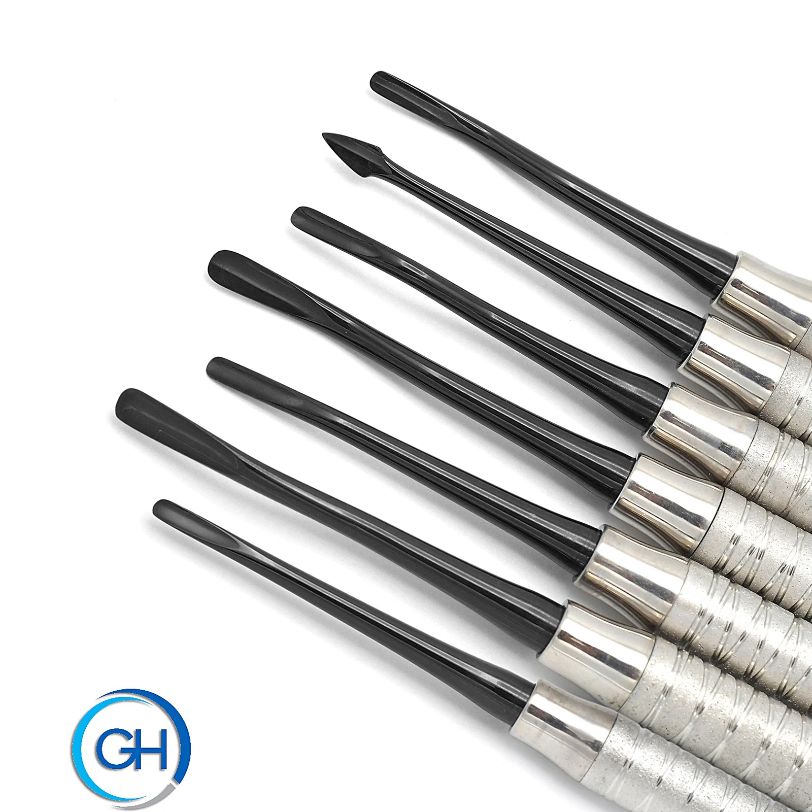 Luxating Pdl Elevators Set Of 7 Pcs Dental Titanium Coated Tips Black ...