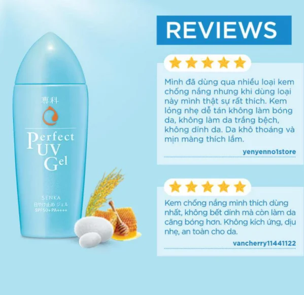 Senka Sunscreen Perfect UV Gel 80ml X 36 Pcs - SPF50+