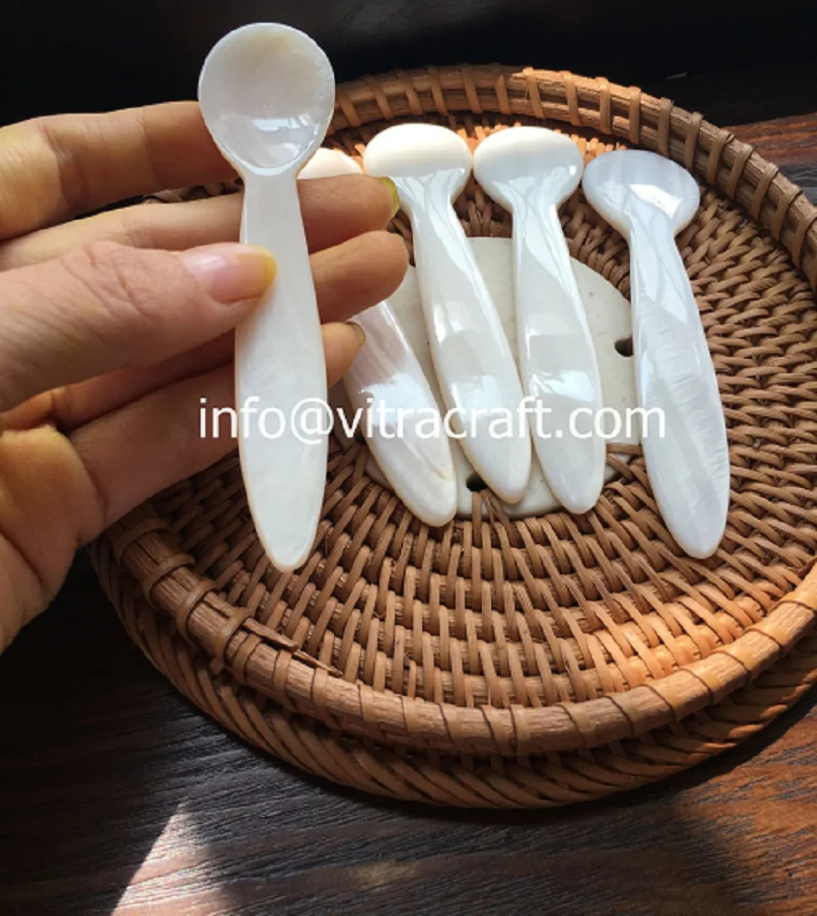 Elegant White Mother Of Pearl Spoon,Caviar Spoon Size 9cm Support ...