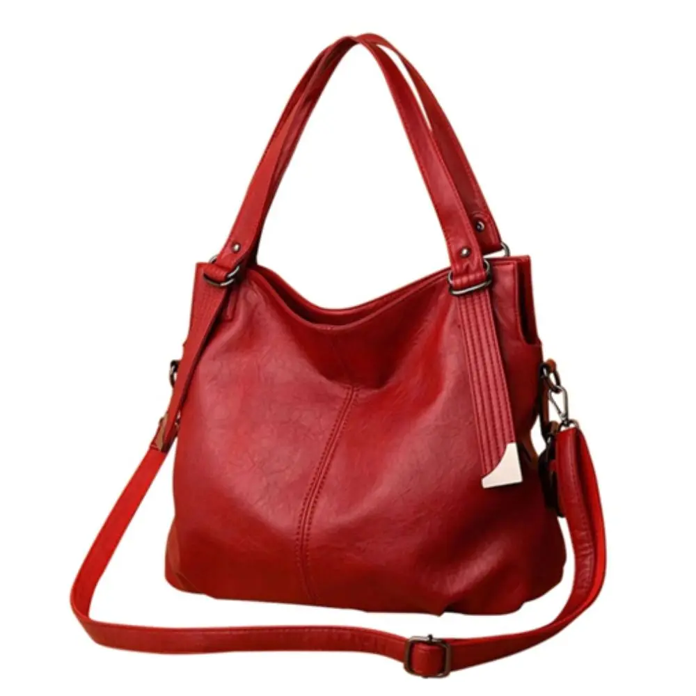 Red Hand Bag Lady Hand Bag Set Women's Canvas Tote Bag with Leather ...