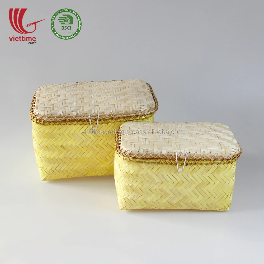Natural Woven Bamboo Container,Bamboo Storage Basket Natural Wholesale ...