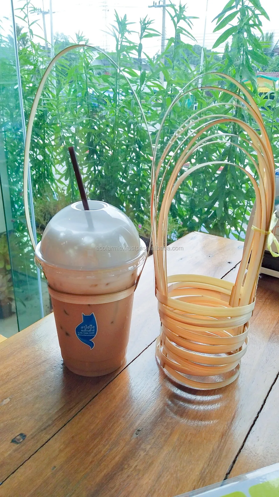 Natural Bamboo Boba Cup Carrier - Custom Logo OEM Service
