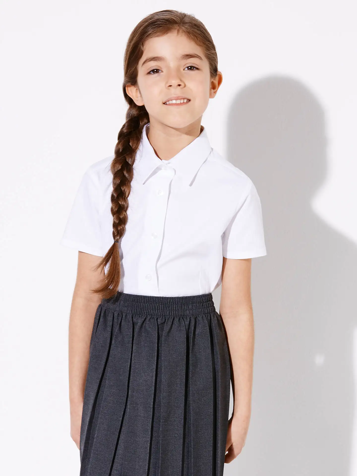 School Uniform For Girl's - Shirt And Skirt - Buy Collar Neck Shirt And ...