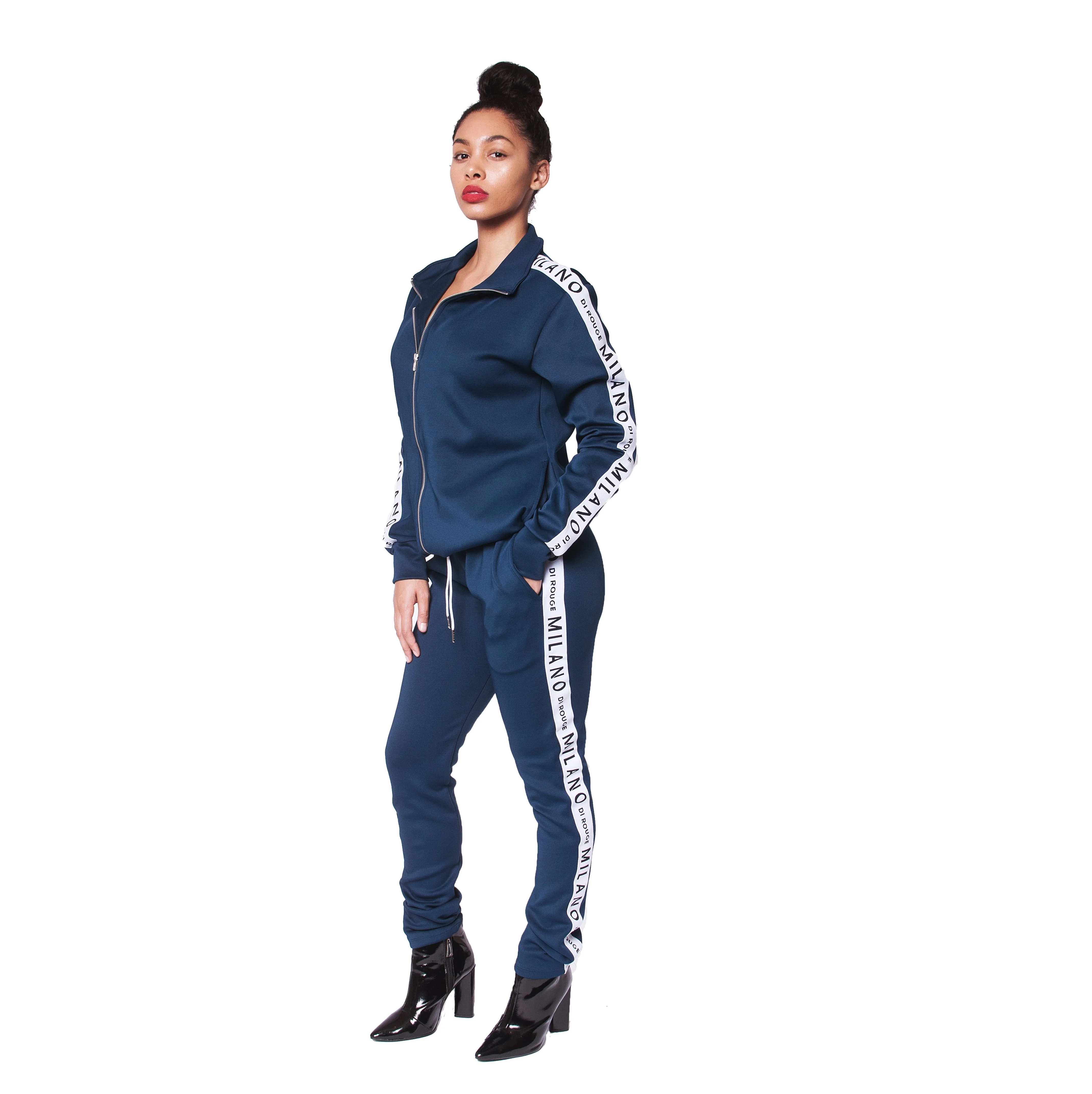Shop Our Royal Blue Tracksuit with Black Stripe & Custom Logo