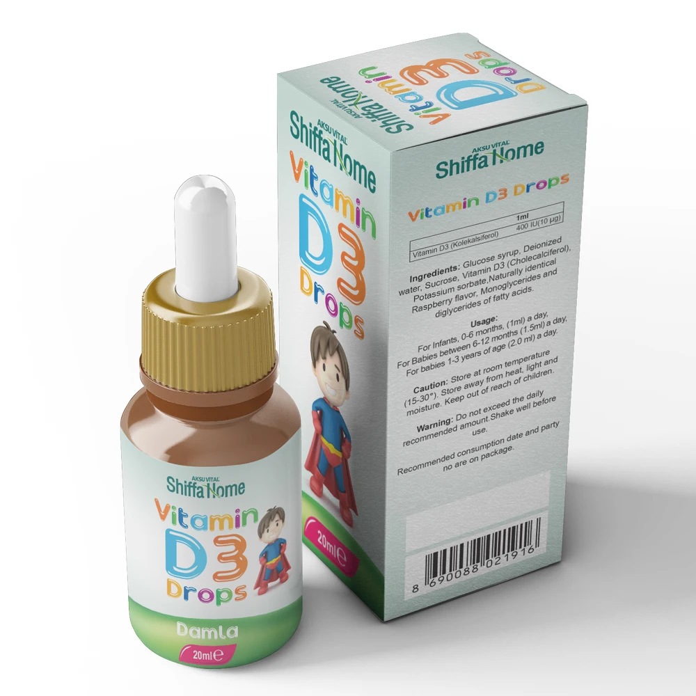 Vitamin D3 Drops Oral Liquid For Kids Children Food Supplements Herbal ...