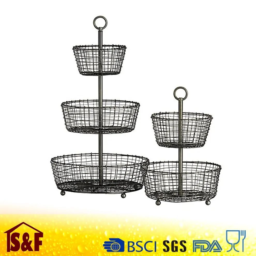 New Kitchen Metal Wire Vegetable Fruit Stand Storage Basket - Buy Metal ...