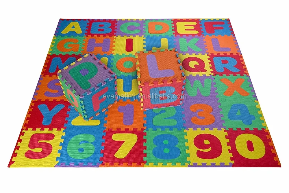 36pc Alphabet Number Eva Foam Floor Abc Mats For Kids Jigsaw Puzzle ...