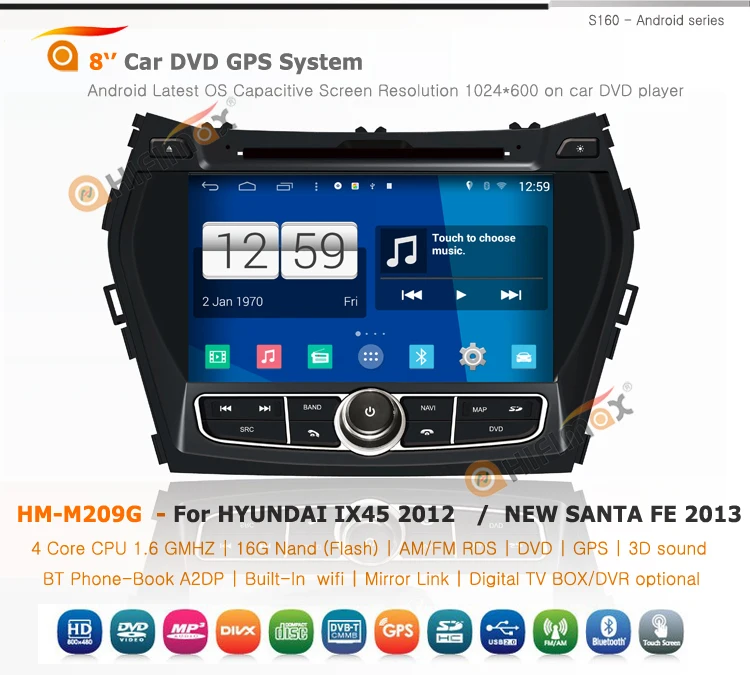 Hifimax Android 2din Gps Hyundai Santa Fe Hyundai Ix45/hyundai Santa Fe ...