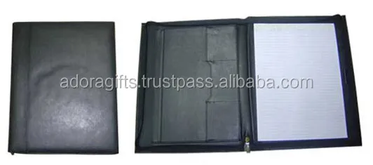 Custom A4 Size Genuine Leather Document Folder With Notepad,Leather ...
