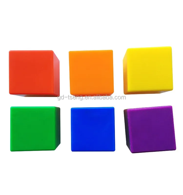 6 Colour 1 Inch Plastic Cube Building Block Educational Toys - Buy Cube ...
