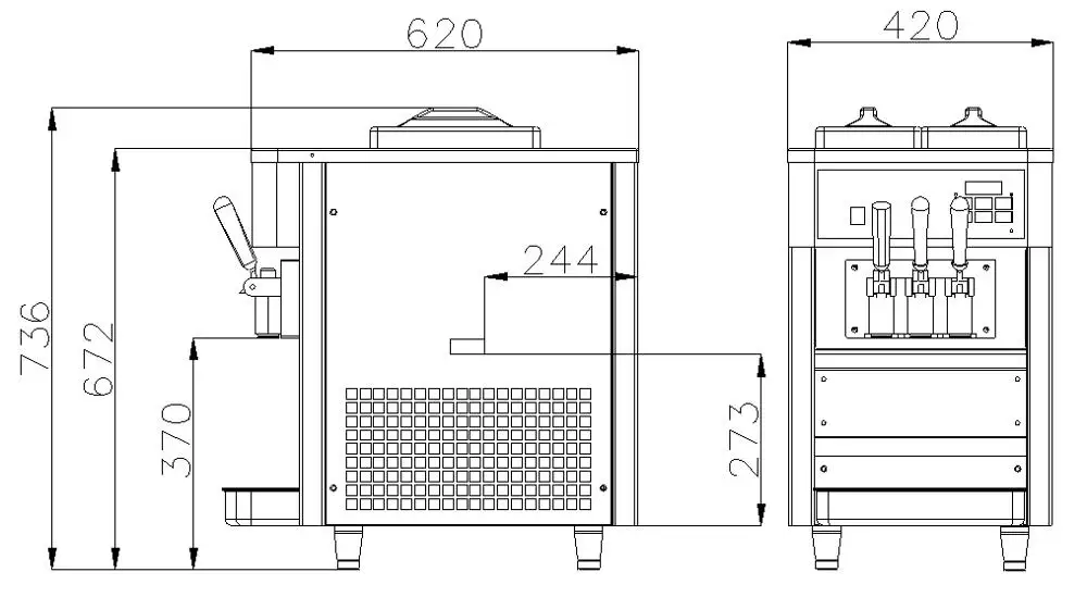 SPACE 3 flavors table top soft ice cream machine with small size T230 ...