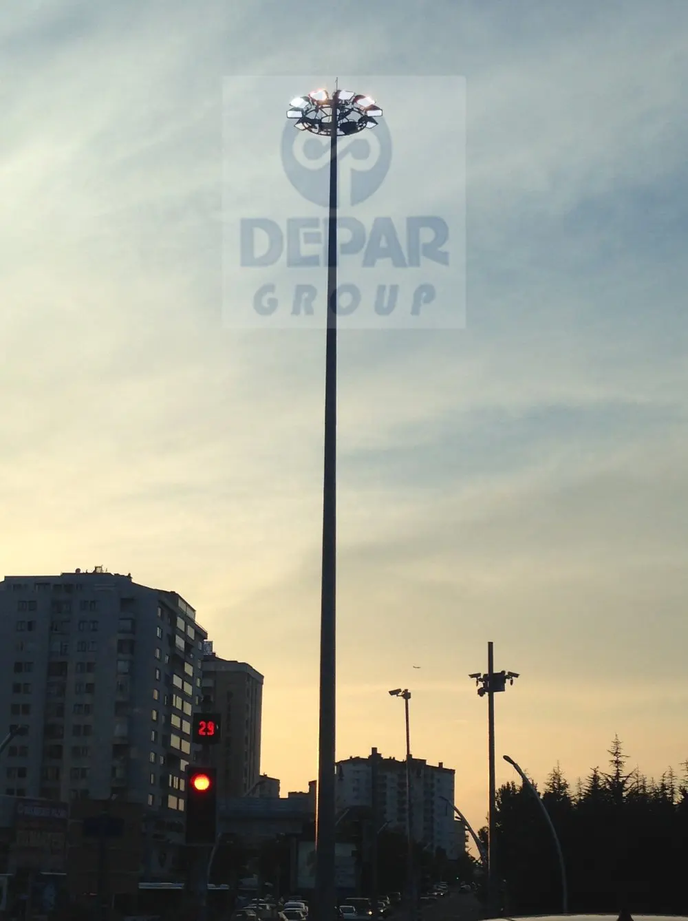 20m Polygon Flood Light Pole -hot Dip Galvanized Lamp Post,High Mast ...
