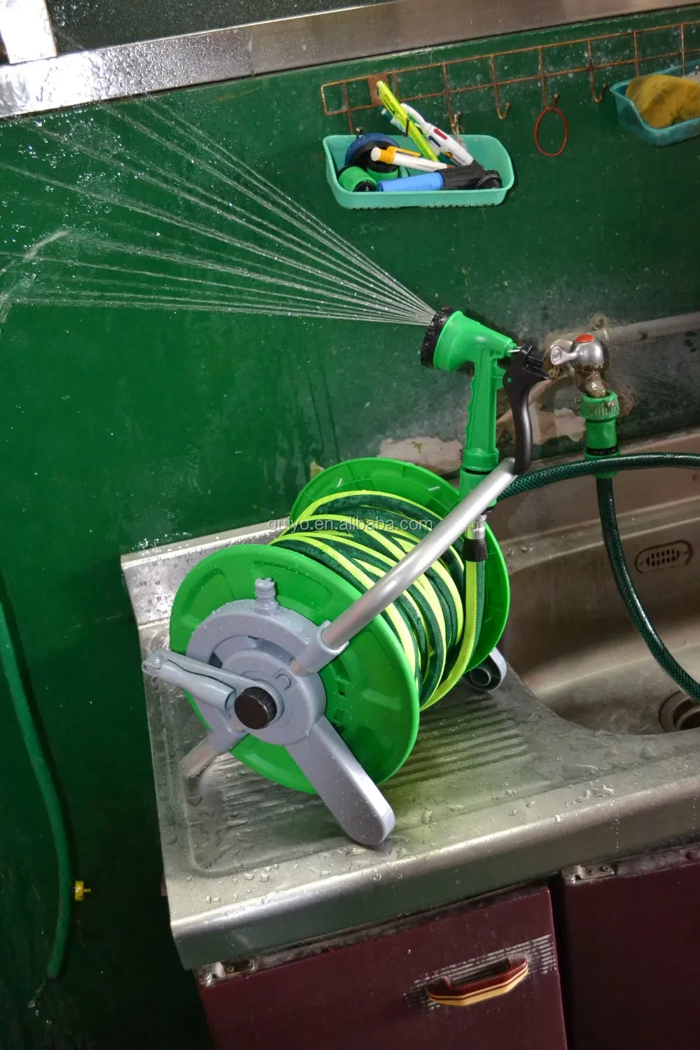 15 Meters Flat Hose With Mini Water Hose Reel - Buy Water Hose Reel ...