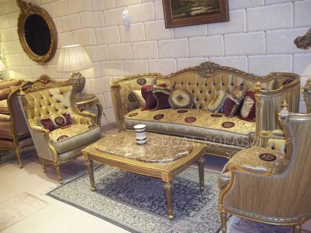 Red And Gold Sofa Set | Baci Living Room