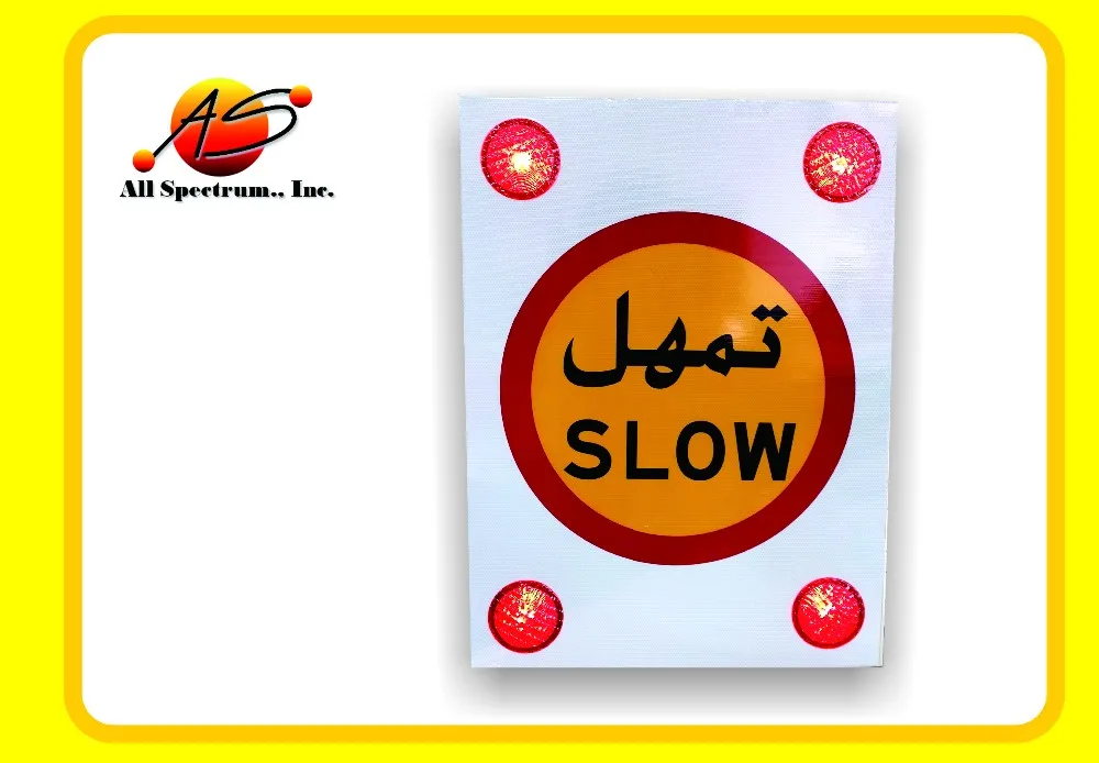 Slow Down Sign Board Warning Flashing Sign Solar Led Slow Traffic Light ...