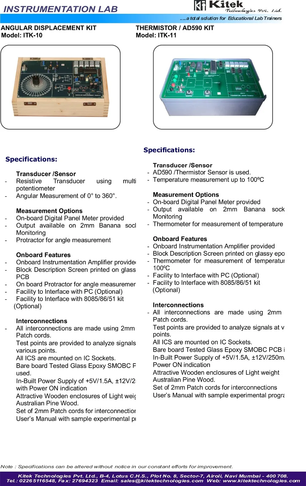 Sensor Trainer Kit / Universal Sensor Trainer Kit / Transducer Trainer ...