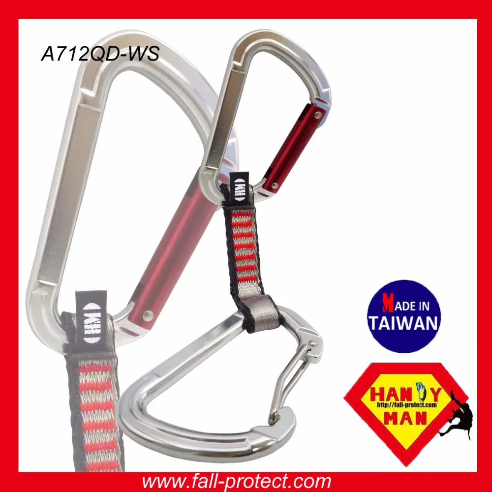 Climbing Carabiner With Wire Gate And Straight Gate Quickdraw With Ce ...
