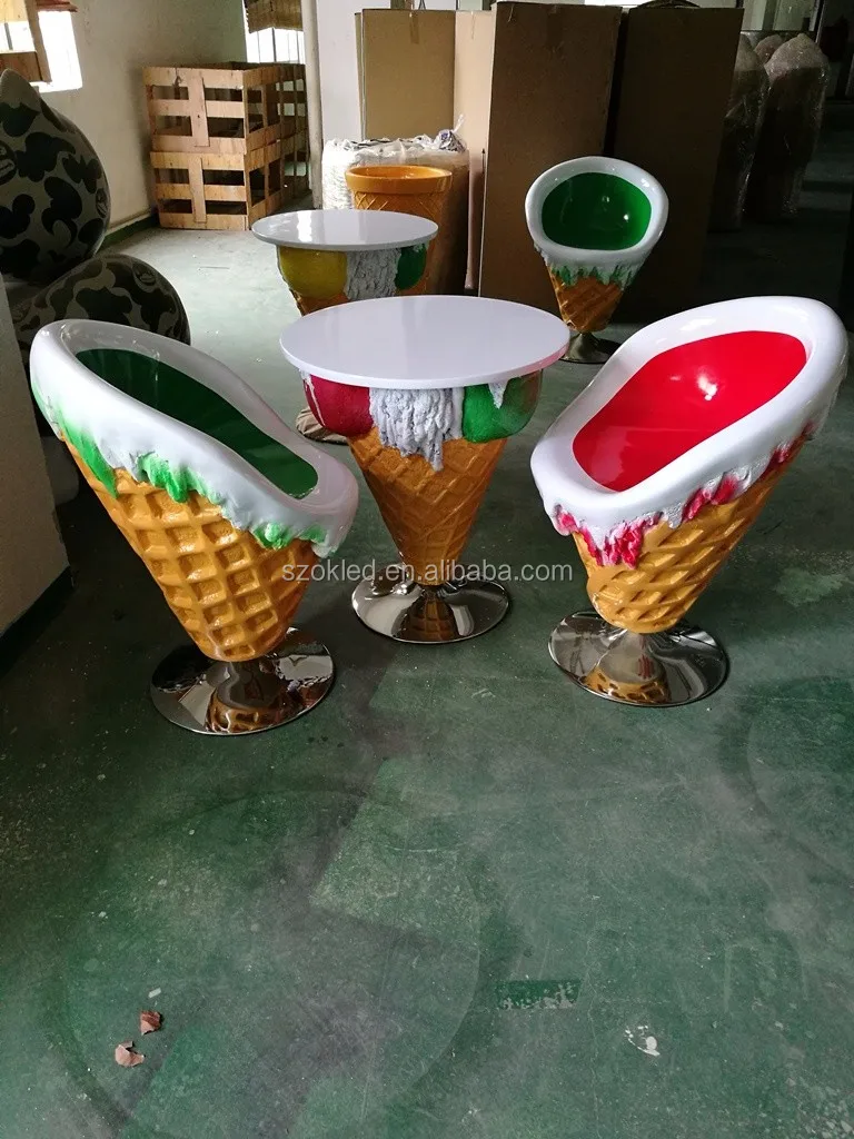 Life-size Ice Cream Cone Table Set - Unique Holiday Decor