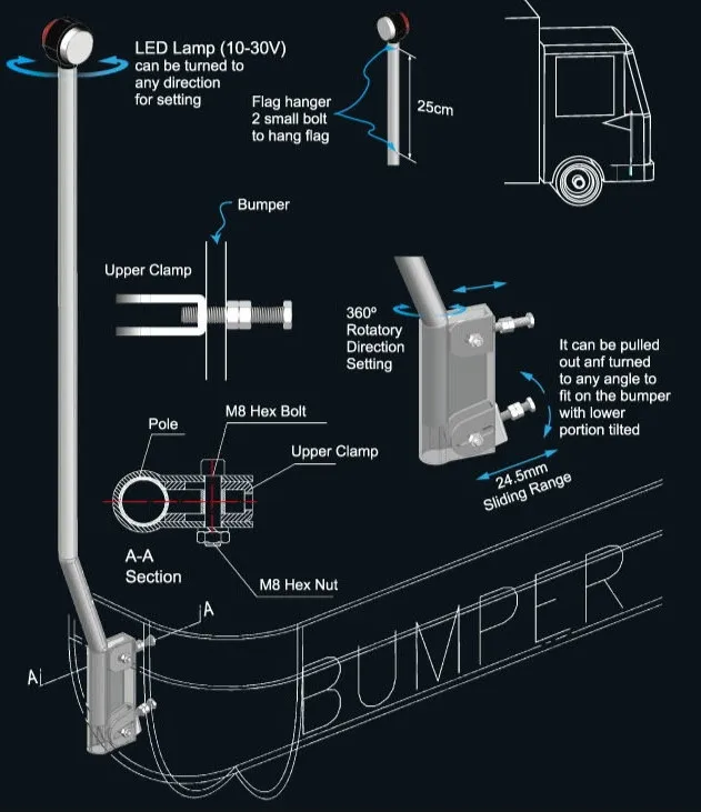 2015 New Truck Bumper -angle Adjustable Stainless Steel Bumper Guide ...